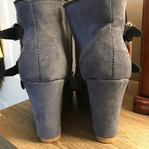 Susiecloth | Shoes | Wedge Ankle Boots Blue Grey Suede | Poshmark